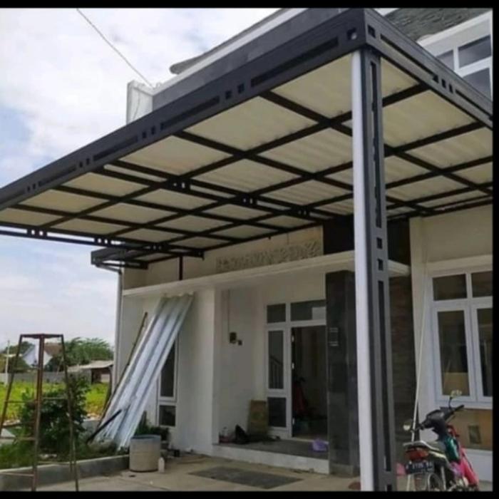 Jual kanopi rangka baja ringan atap alderon double layer - Kota ...