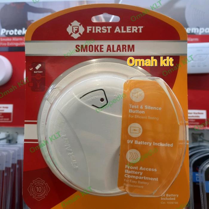 Jual smoke alarm detector sensor kebakaran deteksi asap first alert 9v ...