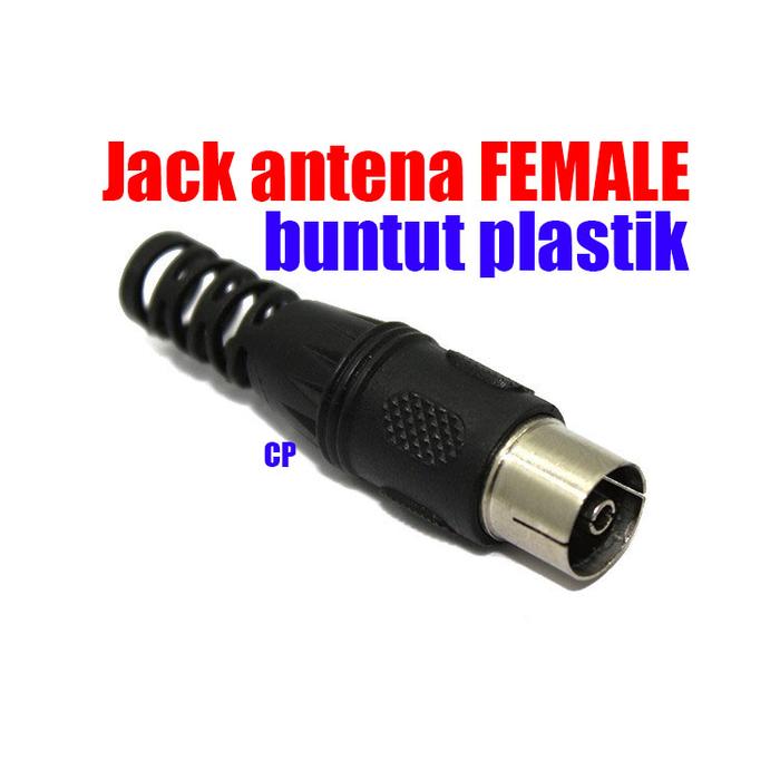 Jual Jack Antena female TV PVC buntut CP - JEK HITAM - Jeck Plastik ...