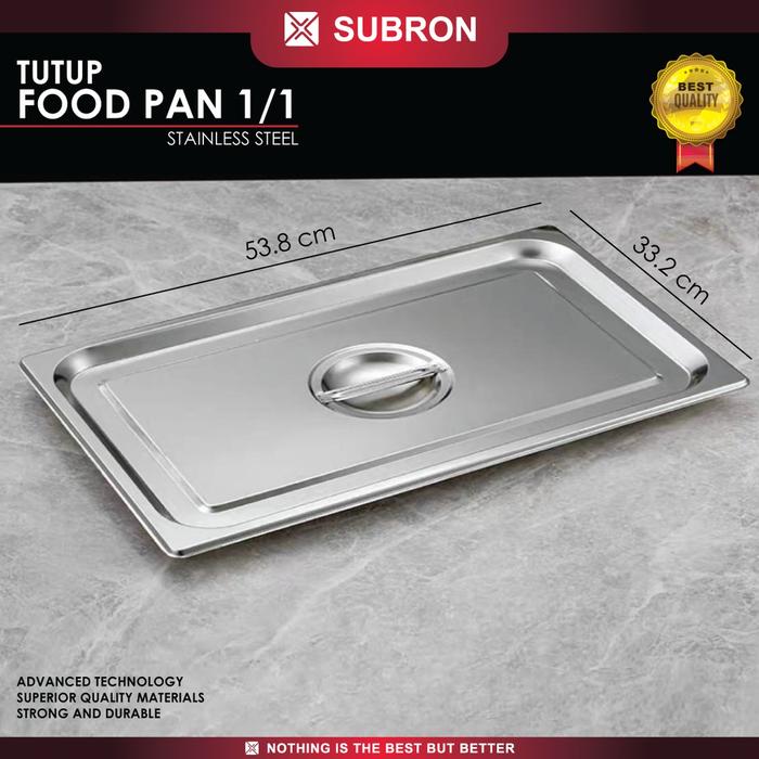 Promo SUBRON Tutup Food pan 1/1 wadah penyimpan stainless steel gastronom - NON LUBANG - Kab ...