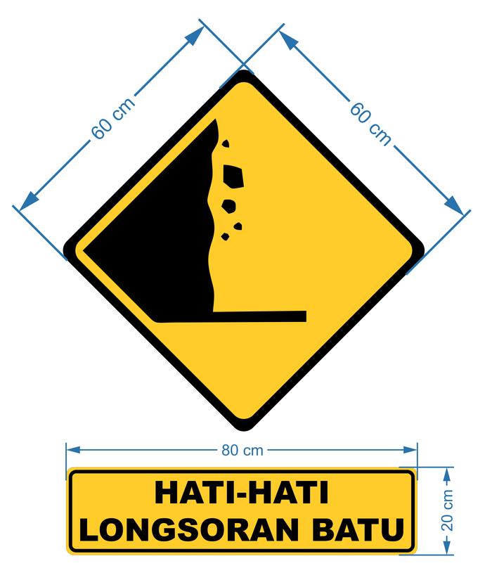 Jual Rambu Longsor Batu 60cm x 60cm + 80cm x 20cm Plat Alumunium - Kota ...