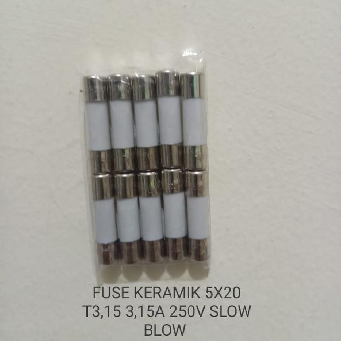 Jual FUSE KERAMIK 5X20 T3,15 3,15A 250V TIME DELAY FUSE - Jakarta Barat - Rafli941 | Tokopedia