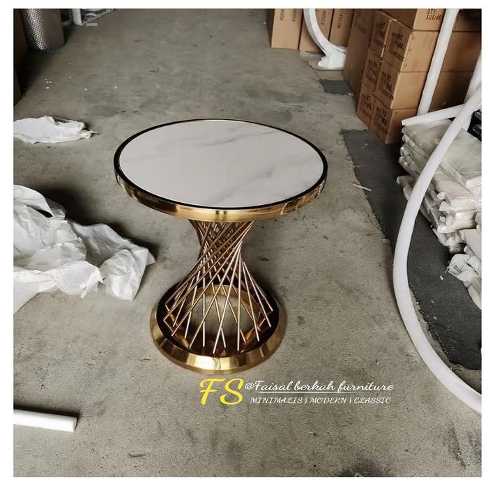 Jual meja corner stainless marmer carara,meja cofe tables stainless ...