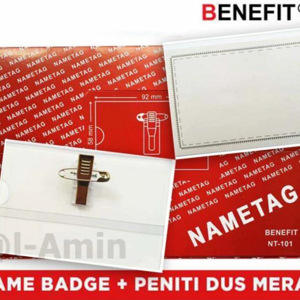 Jual Name tag benefit NT-101 peniti+ jepit buaya besi dos merah (50 pcs ...