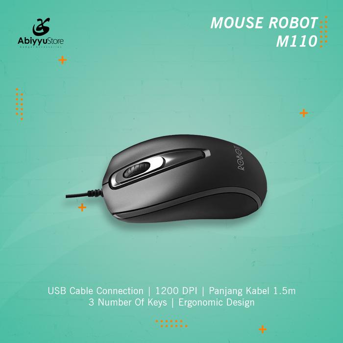 Jual Mouse Robot M110 Optical USB Wired Cable Mouse Komputer PC Laptop ...