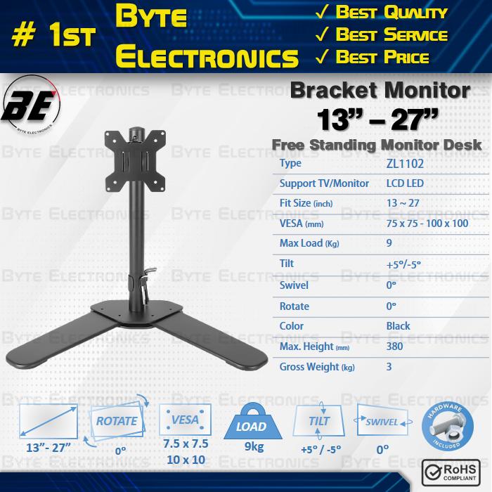 Jual Bracket Monitor Meja 13 17 19 22 24 27 inch Free standing monitor ...
