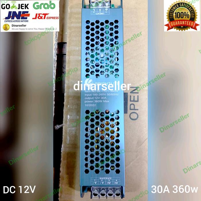 Jual TRAFO DC 12V 30A SLIM ADAPTOR POWER SUPPLY / TRAVO CCTV LED STRIP ...