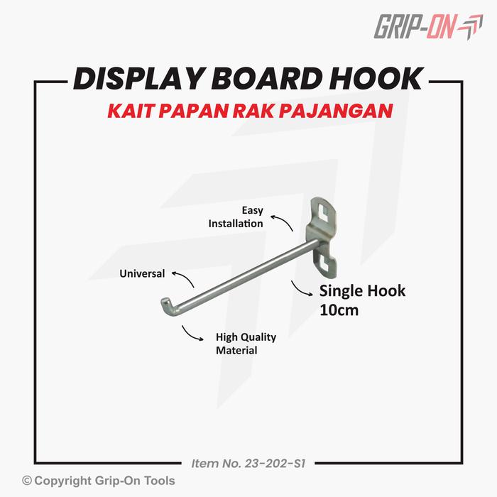 Jual Grip-On Display Board Hook Kait Papan Rak Pajangan - Single 10 CM ...