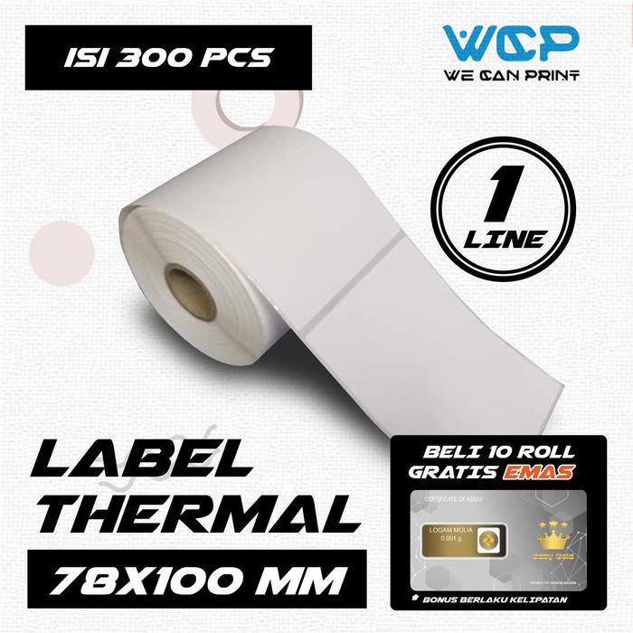 Jual LABEL PRINTER BARCODE 78 X 100 LABEL BARCODE THERMAL 78X100 MM 500 ...