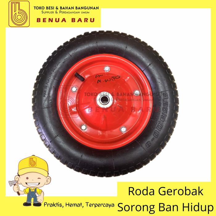 Jual Roda Gerobak Sorong Ban Hidup / Roda Angkong / Roda Gerobak Pasir ...