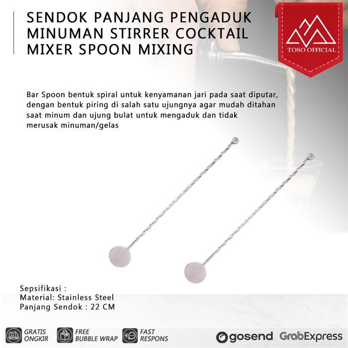 Jual SENDOK PANJANG PENGADUK MINUMAN STIRRER COCKTAIL MIXER SPOON ...