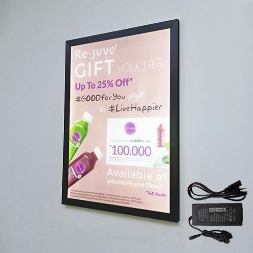 Jual Click - Snap Frame Square Slim Lightbox 60 cm x 80 cm - Hitam ...