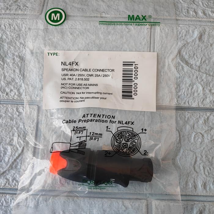 Jual Jack Jeck Speakon Spikon Speaker 4pin MAX NL4FX Original Biru Male ...
