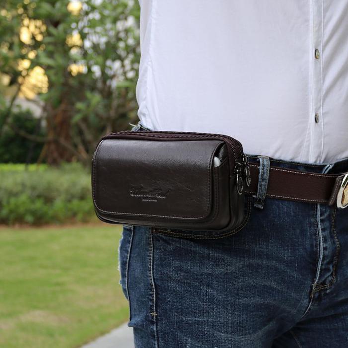 Jual dompet hp kulit pinggang pria hpo 6,5 inch horizontal sarung hp ...