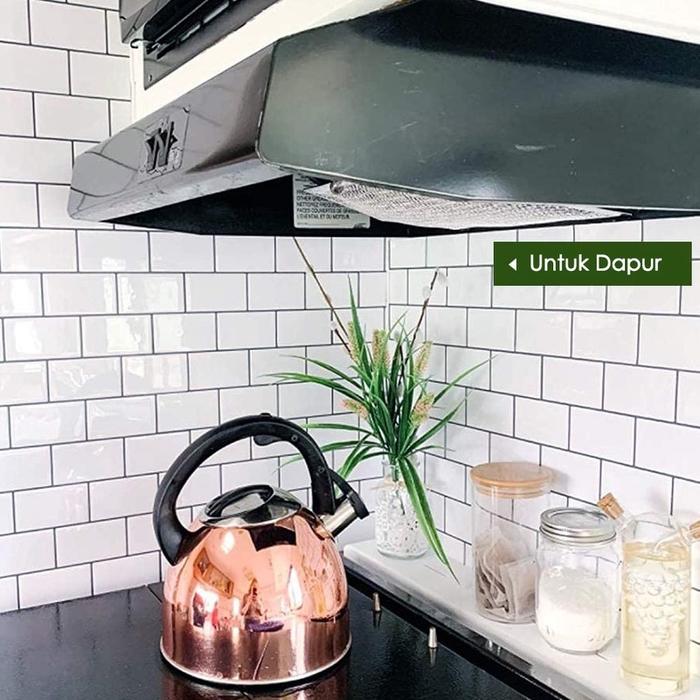 Jual wallpaper sticker dapur kitchen motif bata putih glossy tahan ...