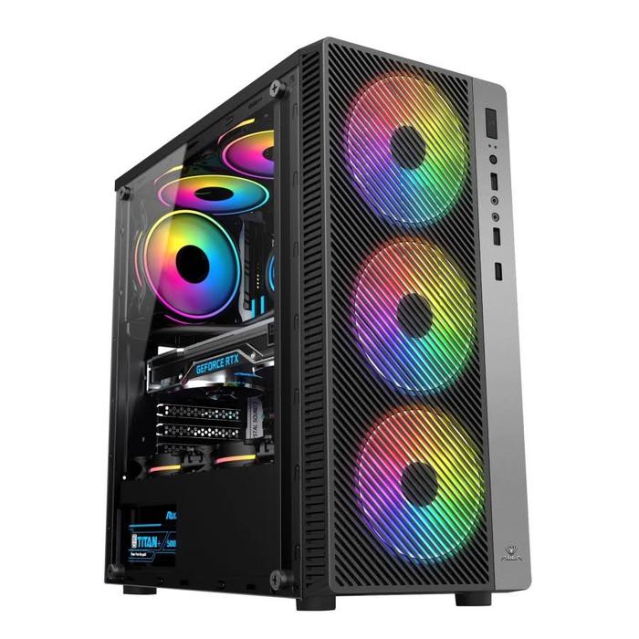 Jual Casing AULA FZ008 PC Gaming Case Include 3 Fans RGB Micro ATX/ATX ...