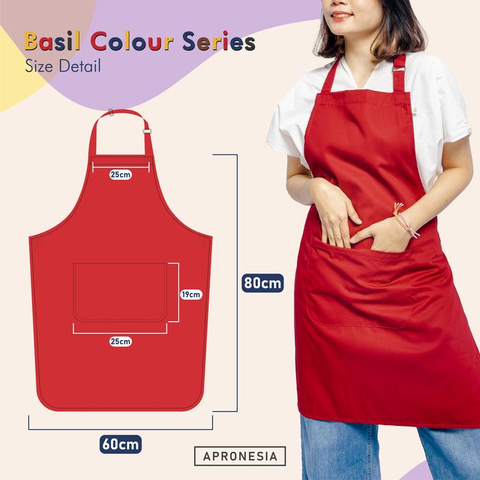 Jual Apron Basil Color Series MERAH | Celemek Masak Barista | Apronesia ...