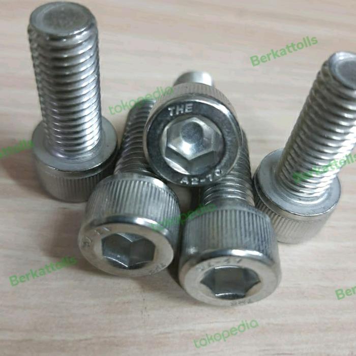 Jual Baut L ss m10 x 20 baut 14 drat kasar baut stainless 304 10 x 20 A2-70 - Jakarta Utara ...