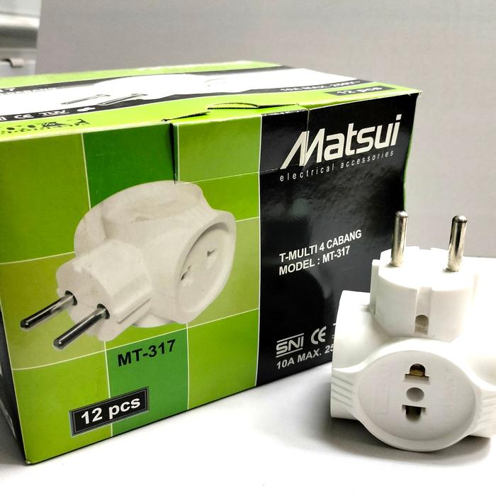 Jual Colokan Listrik T Multi Cabang 4 Matsui MT 317 SNI 4 Cabang ...