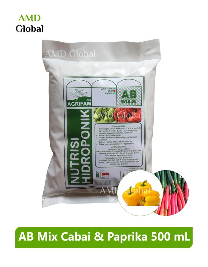 Jual Nutrisi Hidroponik AB Mix Buah Cabai / Cabe & Paprika 500 mL - Kab ...