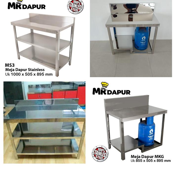 Jual Paket 2 meja kerja 3 rak; 2 meja kompor muat tabung 12 kg packing ...