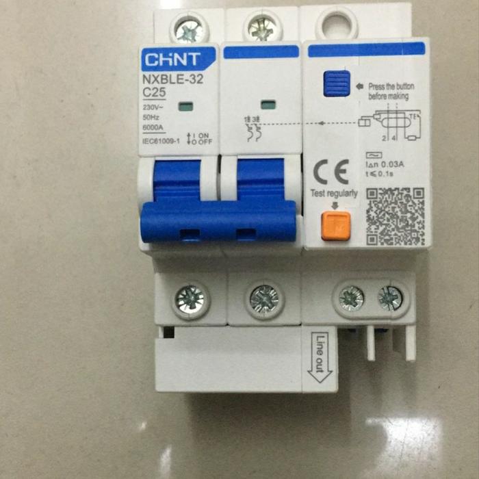 Jual ANTI KESETRUM; ANTI KONTAK; ELCB; RCCB 2PHASE NL1-63 30mA 25A CHINT - Jakarta Pusat ...