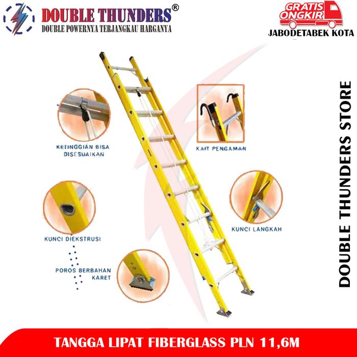 Promo DT-FL220 Tangga PLN Sliding / Extension / Tangga Fiberglass 10M ...