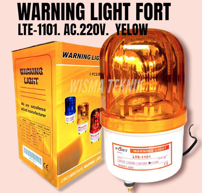 Jual WARNING LIGHT ROTARY 4" 220 VAC FORT LTE-1101 - Kuning+Buzzer ...