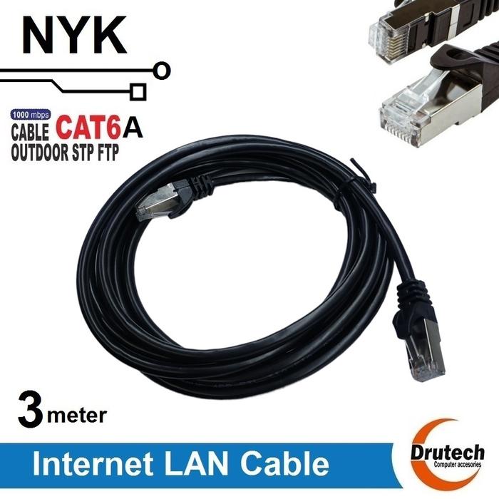 Jual NYK Kabel Lan FTP Cat6A Outdoor 3m Internet Ethernet RJ45 - Jakarta Barat - Drutech | Tokopedia