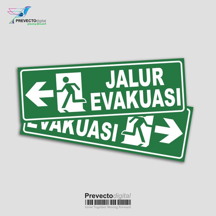 Jual Sticker Safety Sign K3 Jalur Evakuasi Arah Kanan/Kiri Uk. 30x10cm ...