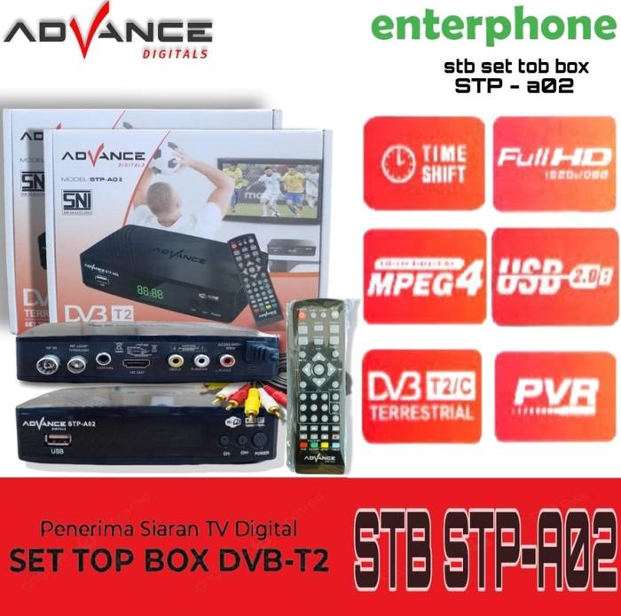 Jual ADVANCE Set Top Box DVB-T2 Model STP-A02 Penerima Siaran Tv Digital - STB+WIFI+ANTENA ...
