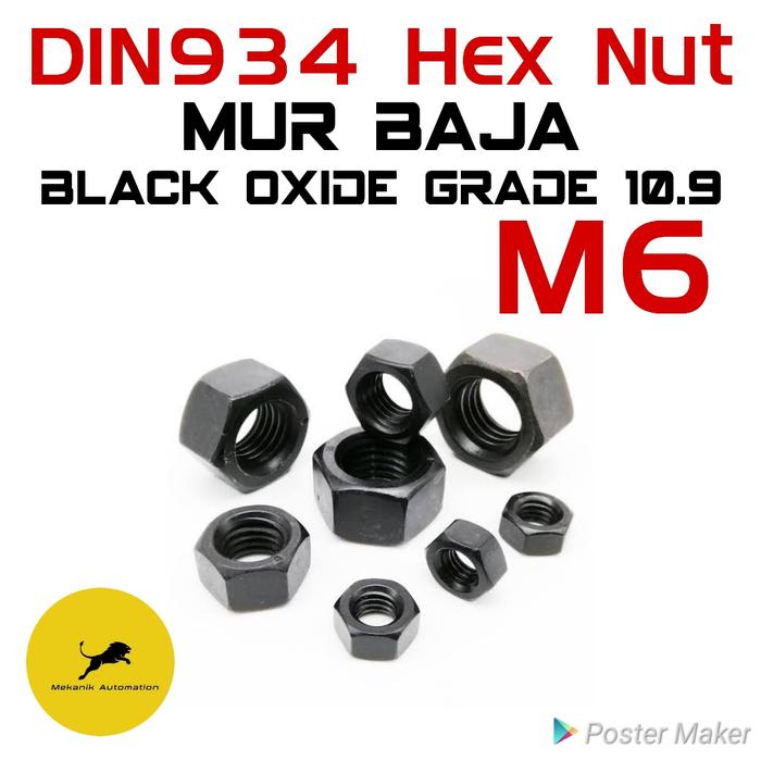 Jual Mur M6 Hex Nut Baja Grade 10.9 - Jakarta Timur - MekanikAutomation ...