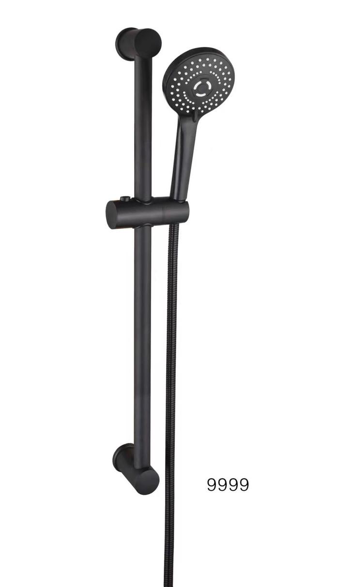 Jual shower tiang hitam tanpa keran paket shower head hand shower ...