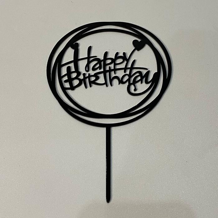 Jual Topper Happy Birthday Cake Decoration Black - wedding black 3 ...