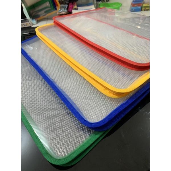 Jual Map Plastik Resleting Jaring Folio Lusin/zipper Bag/map Jala ...