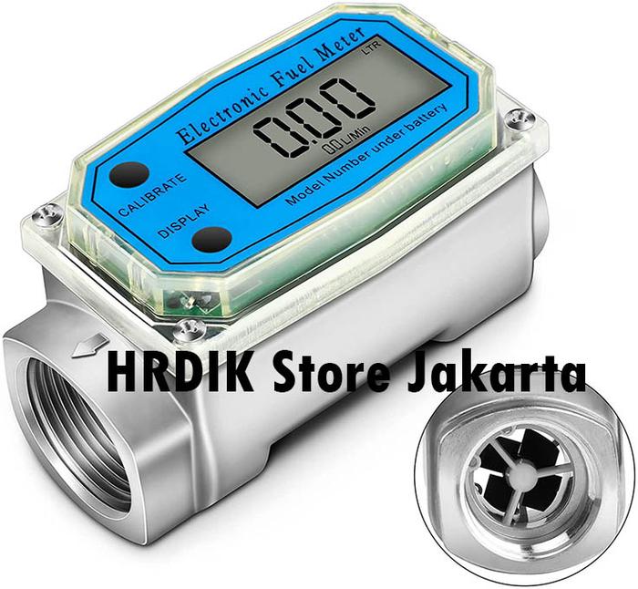 Jual Water Flow Meter 1 Inch Turbine Digital 1 Inci Solar NPT Fuel ...
