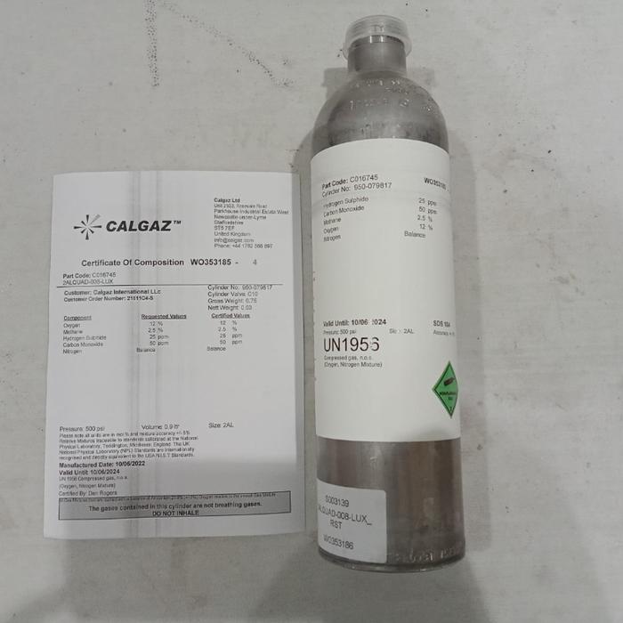 Jual Span Gas Mix Gas 34 Liter Methane Tabung Kalibrasi Gas detektor ...