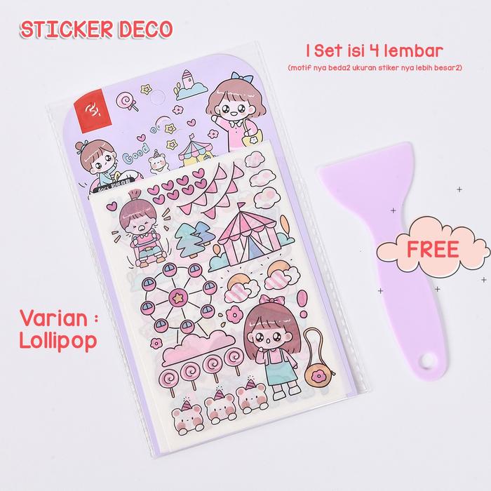 Jual 1 set isi 4 Lembar Sticker Deco Aesthetic Lucu Momo Stiker Anti ...