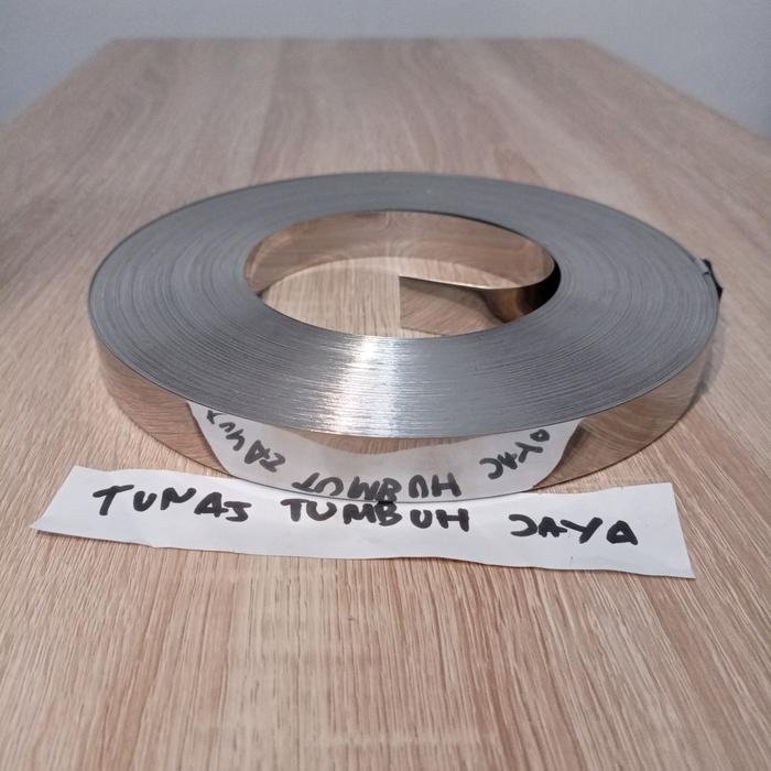 Jual stainless steel strap mengkilat / plat pengikat tiang PLN ...