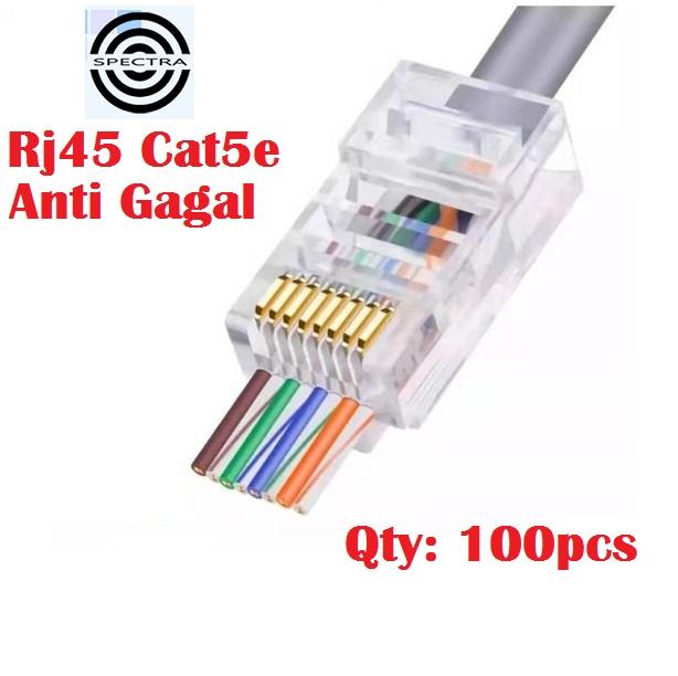 Jual Konektor RJ45 Connector Cat 5e Anti Gagal Spectra 100pcs - Jakarta ...