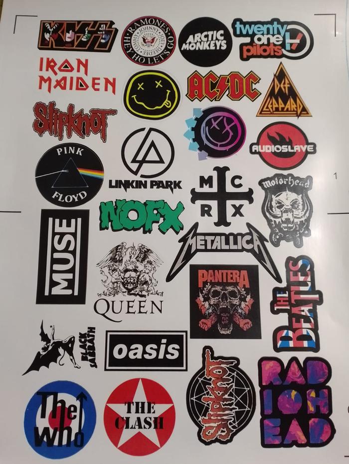 Jual Stiker pack vinyl music/band rock metal Paper - A1, die cut - Kota ...