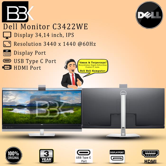 Jual Monitor Dell 34,14" inch Monitor C3422WE 3 Year - Jakarta Pusat ...