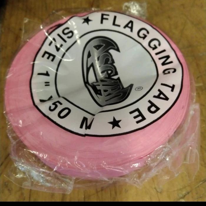 Jual Flagging Tape/Pita Survey/flagging 1inch/pita proyek/Pink/Merah ...