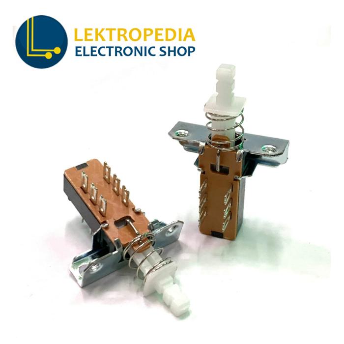 Jual Push Switch 2x3 Hitam Kecil Dpdt 6 pin 6p 6pin kaki Saklar Button ...