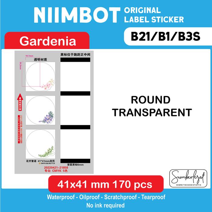 Jual Thermal Label Sticker Niimbot B21 Refill Label - Bening ...