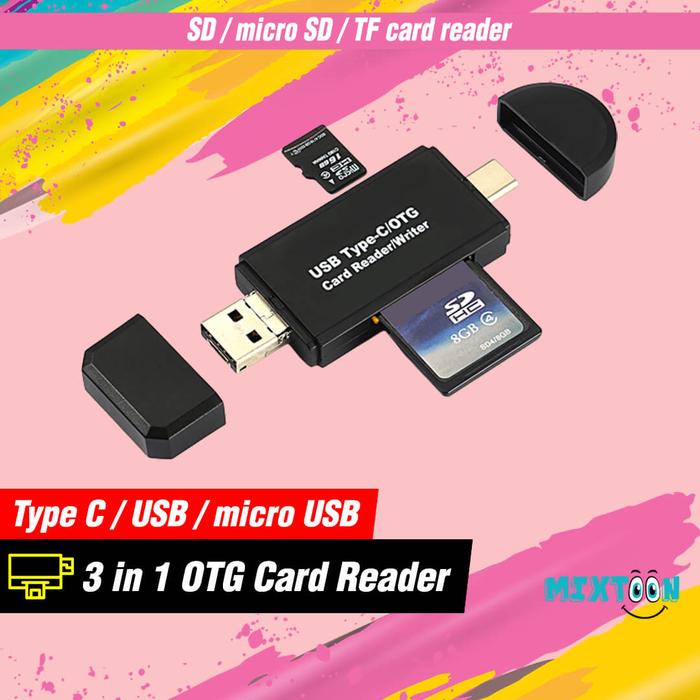 Promo Card Reader Micro SD Card Rider SD | Memory Raeder OTG USB Type C ...
