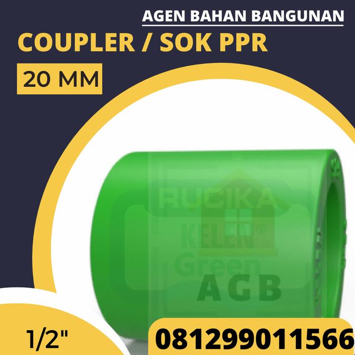 Jual Coupler PPR Rucika 20 mm / Fitting Sok PPR Rucika 1/2" - Jakarta ...