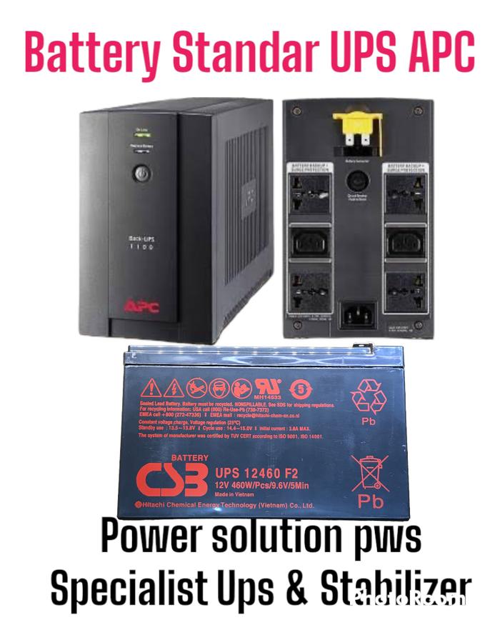 Jual Battery Ups Apc BX1100 LI-MS. CSB UPS 12460 F2 9.5Ah Longer backup ...