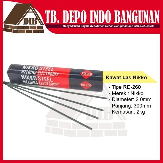 Jual KAWAT LAS 2.0 NIKKO RD 260 UKURAN 2,0 MM X 300MM ELEKTRODA (1KG) STEEL - Kota Bekasi - Depo ...