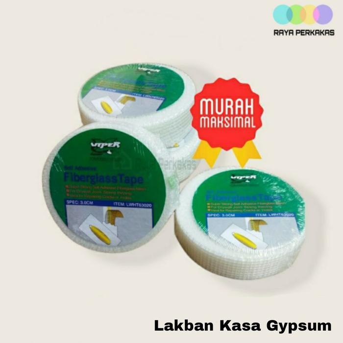 Jual LAKBAN KASA LEM GYPSUM FIBERGLASS / PERBAN PLAFON GIPSUM VIPER ...